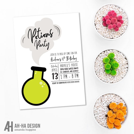 Potions Party Illustrated Kid's Birthday Party Digital | Etsy