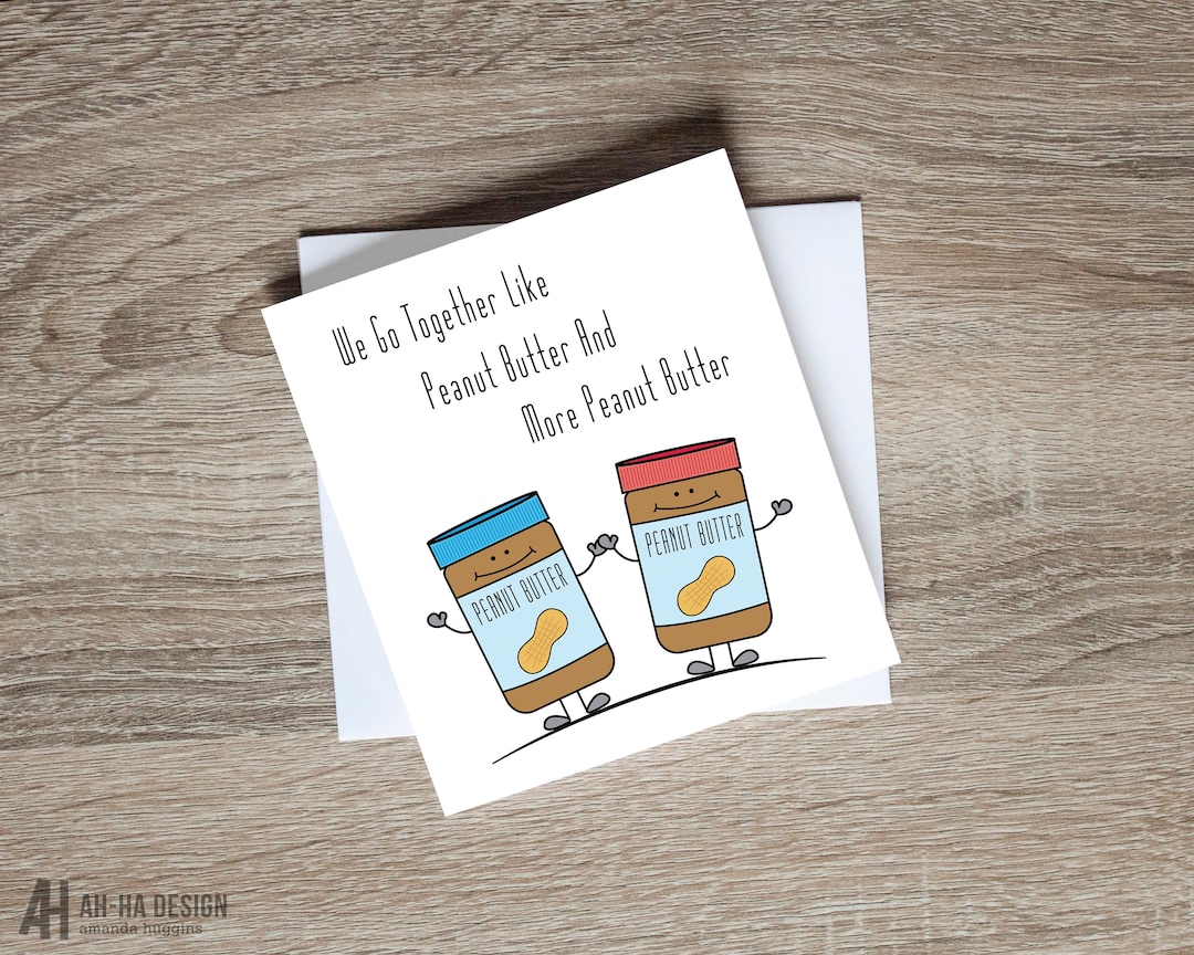 Peanut Butter Friendship Card: Funny Couples Greeting Card - Etsy