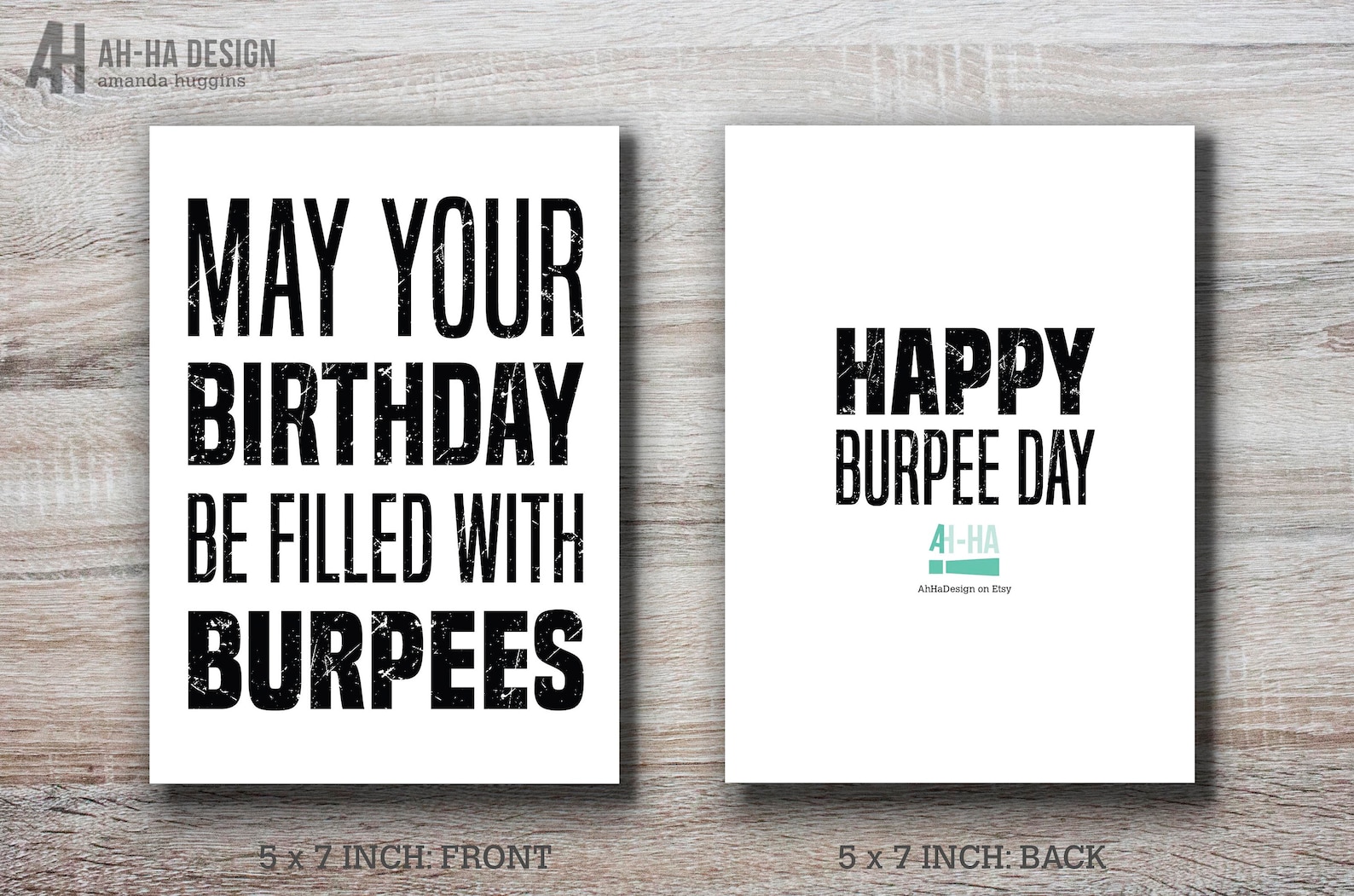 Funny Fitness Burpee Birthday Printed Greeting Card | Etsy