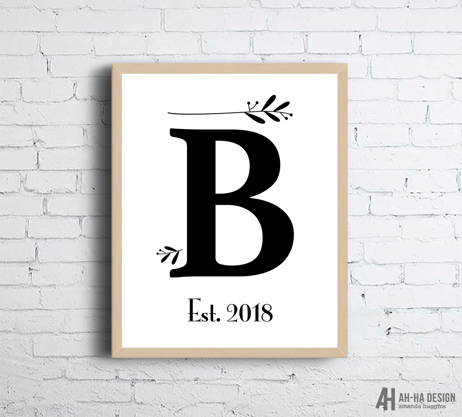 Family Last Name Initial Printable Wall Art Family - Etsy