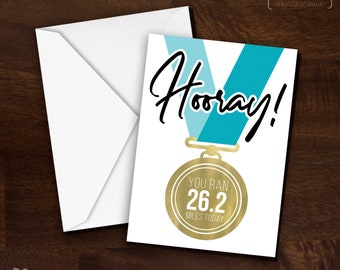 C-0812 Congratulations on Running Your Marathon Greeting Card - Etsy