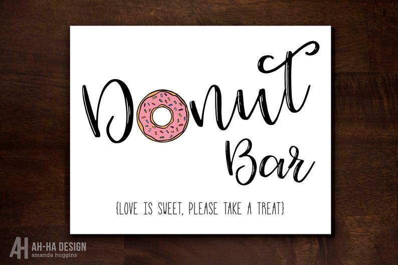 Donut Bar Wedding Printable Sign Donut Bar Sign Party - Etsy