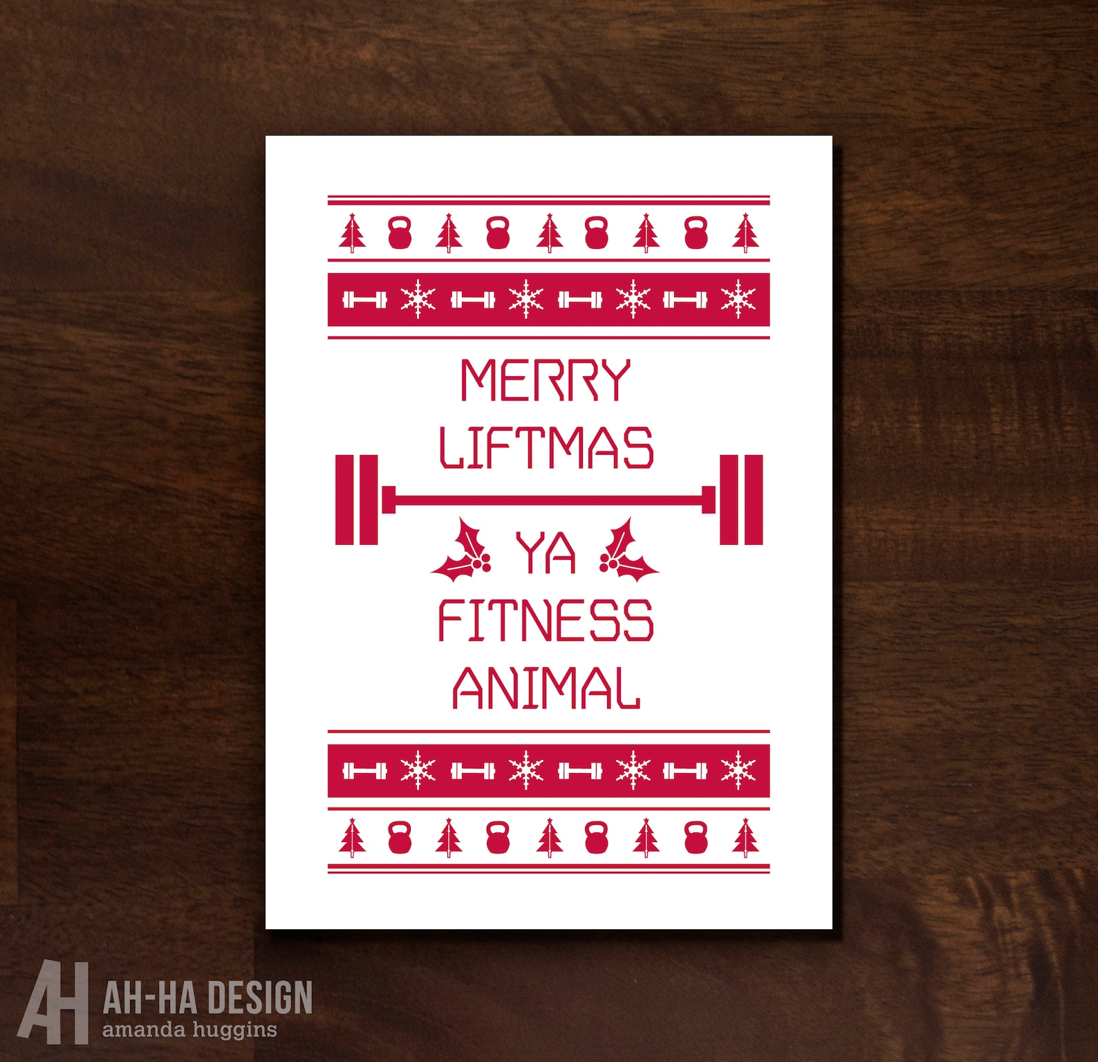 Merry Liftmas Ya Fitness Animal Greeting Card Digital | Etsy