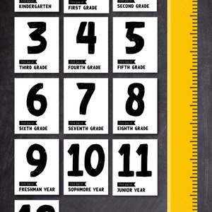 First Day of School K - 12 Photo Prop Sign Set Printable - Etsy