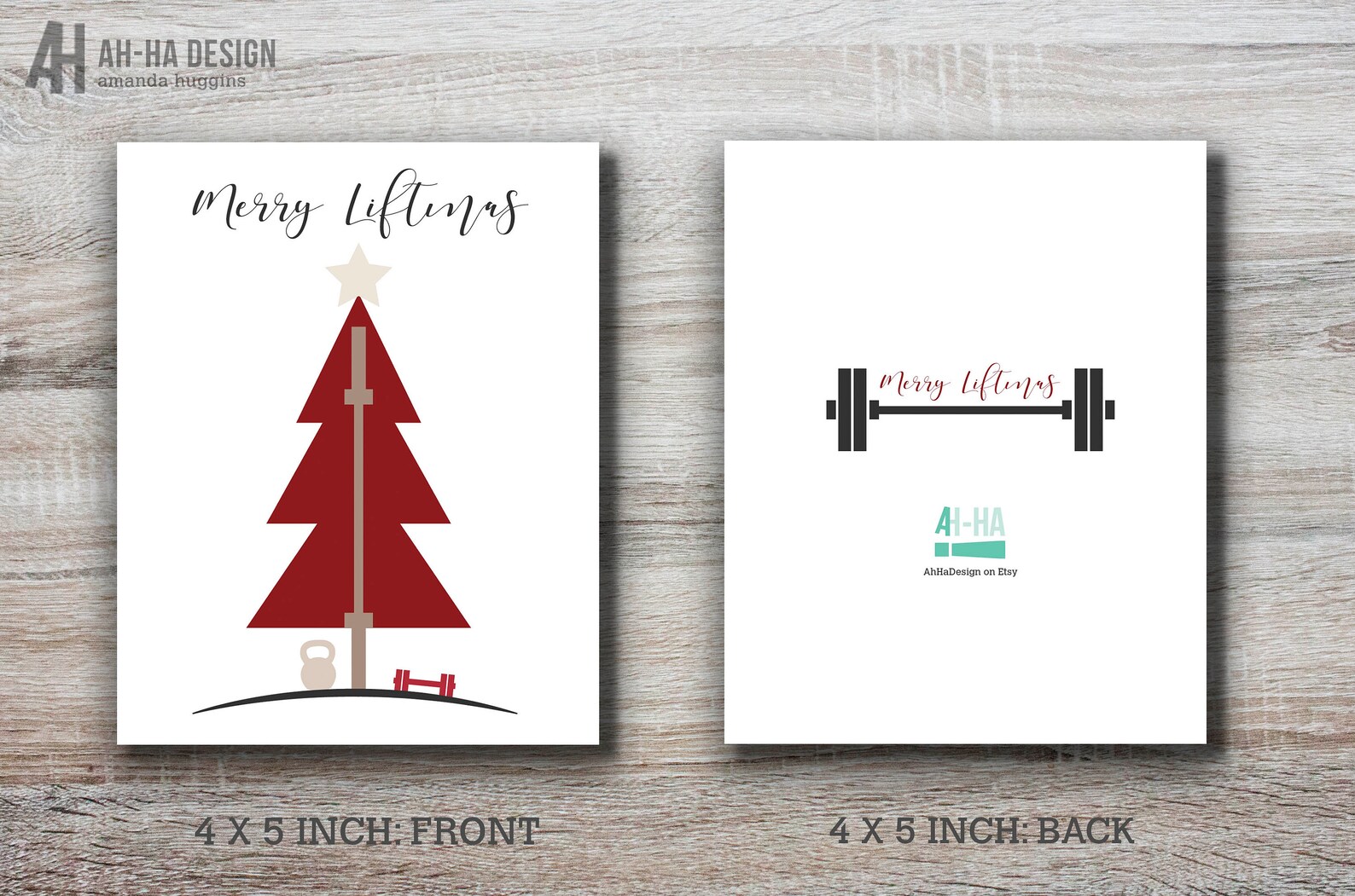 Merry Liftmas Greeting Card Fitness Tree Printed Card | Etsy
