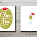 Olive You Printed Greeting Card Funny Romance Card Love Greeting Card ...