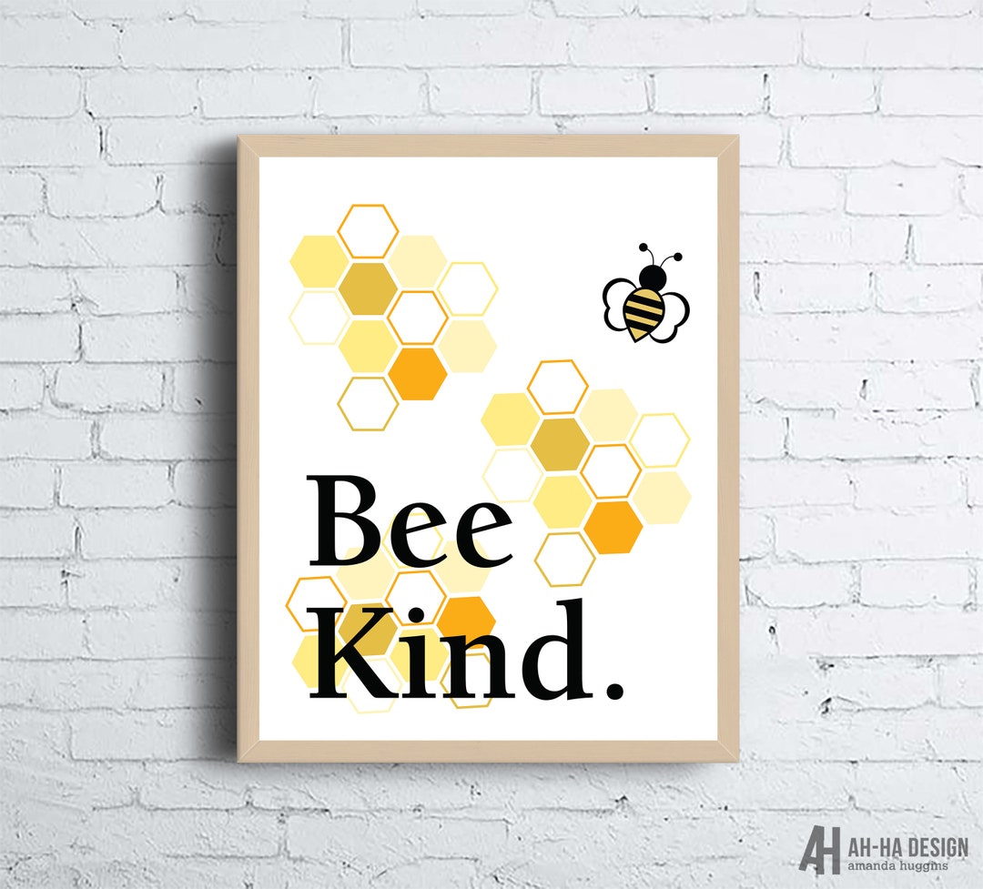 Bee Kind Honeycomb Wall Art: Sunny Home Decor (digital Download) - Etsy