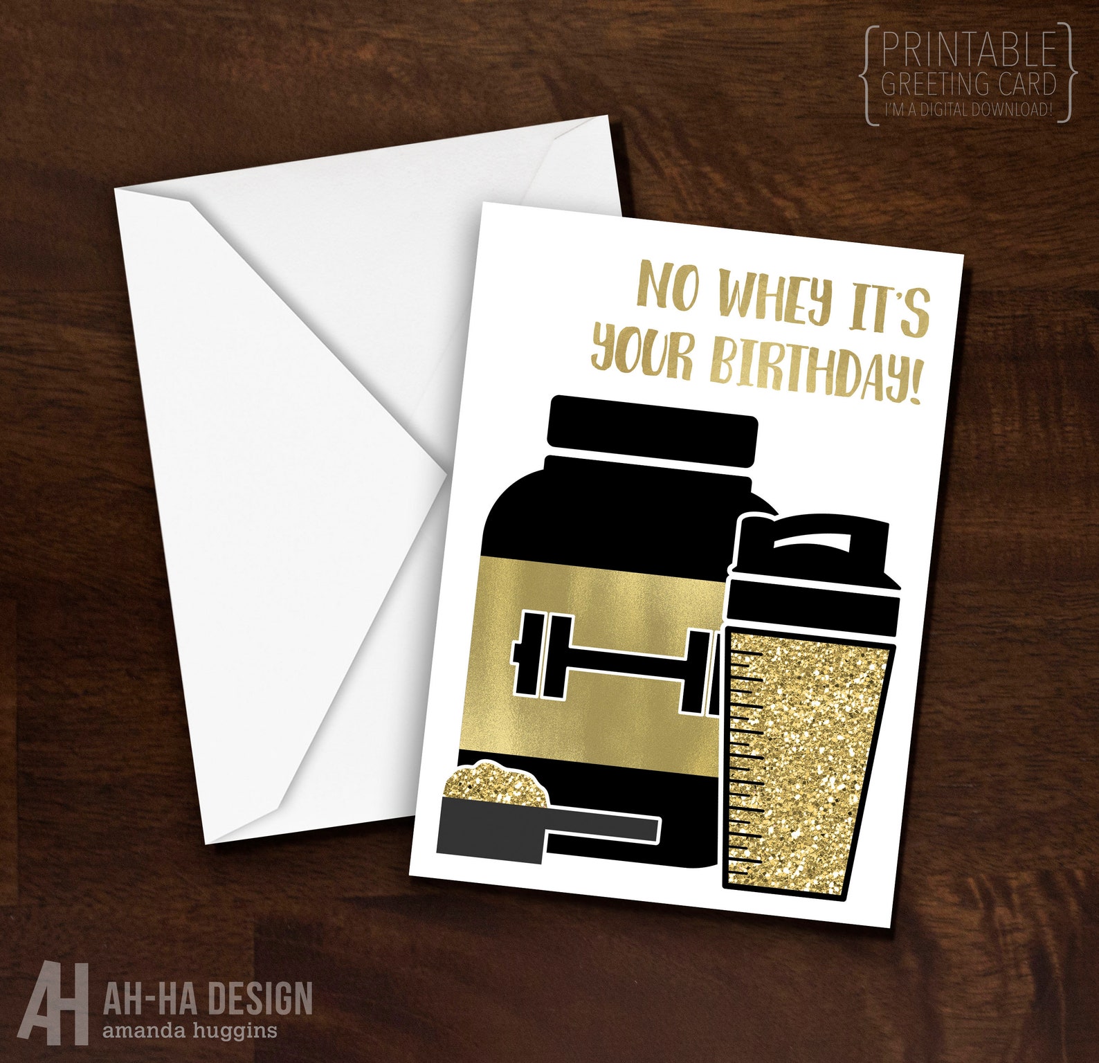 Funny Fitness Birthday Card Printable | No Whey It's Your Birthday Card ...