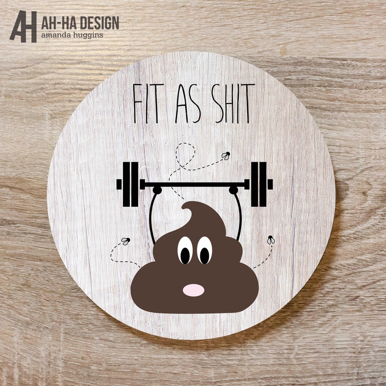 Fit as Shit Funny Fitness Round Mousepad Illustrated Gym and - Etsy