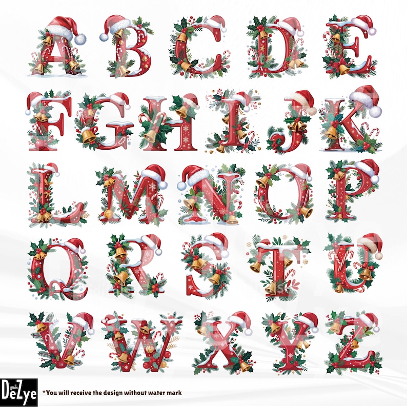 A–Z Christmas Alphabet PNG Bundle: Holiday Mug, T-shirt, Tumbler ...