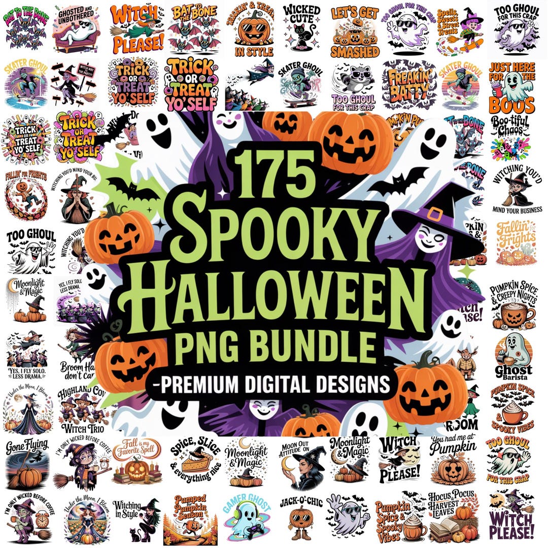 Halloween PNG Bundle: 175 Spooky Clipart Designs (digital Download - Etsy