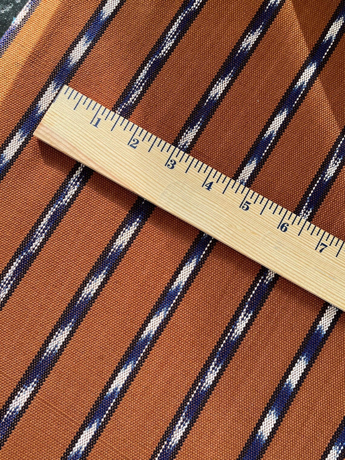 Guatemalan Ikat Fabric - Cafe and Indigo Blue Stripes - Etsy