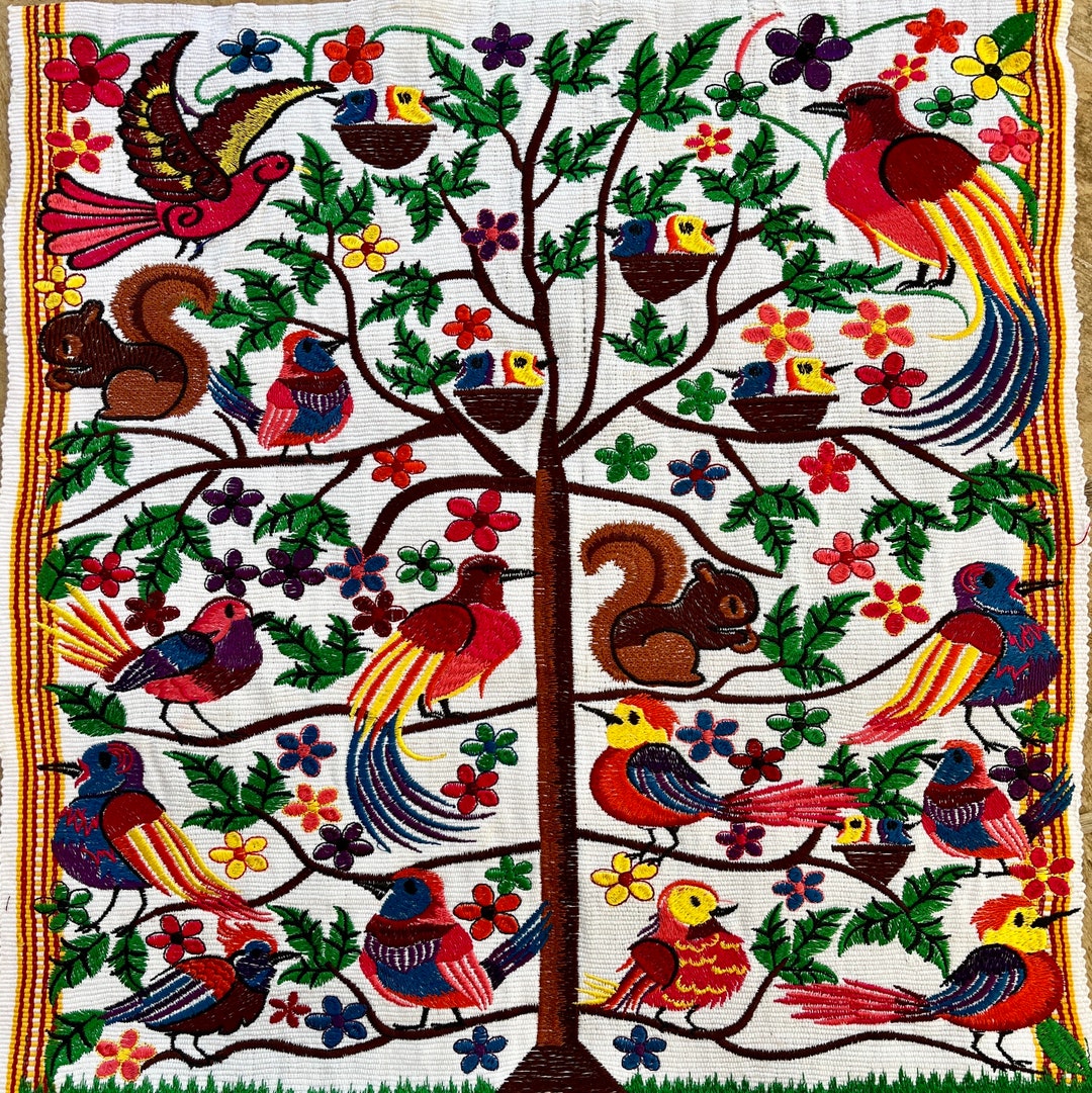 Guatemalan Embroidery Panel - Tree of Life - Etsy