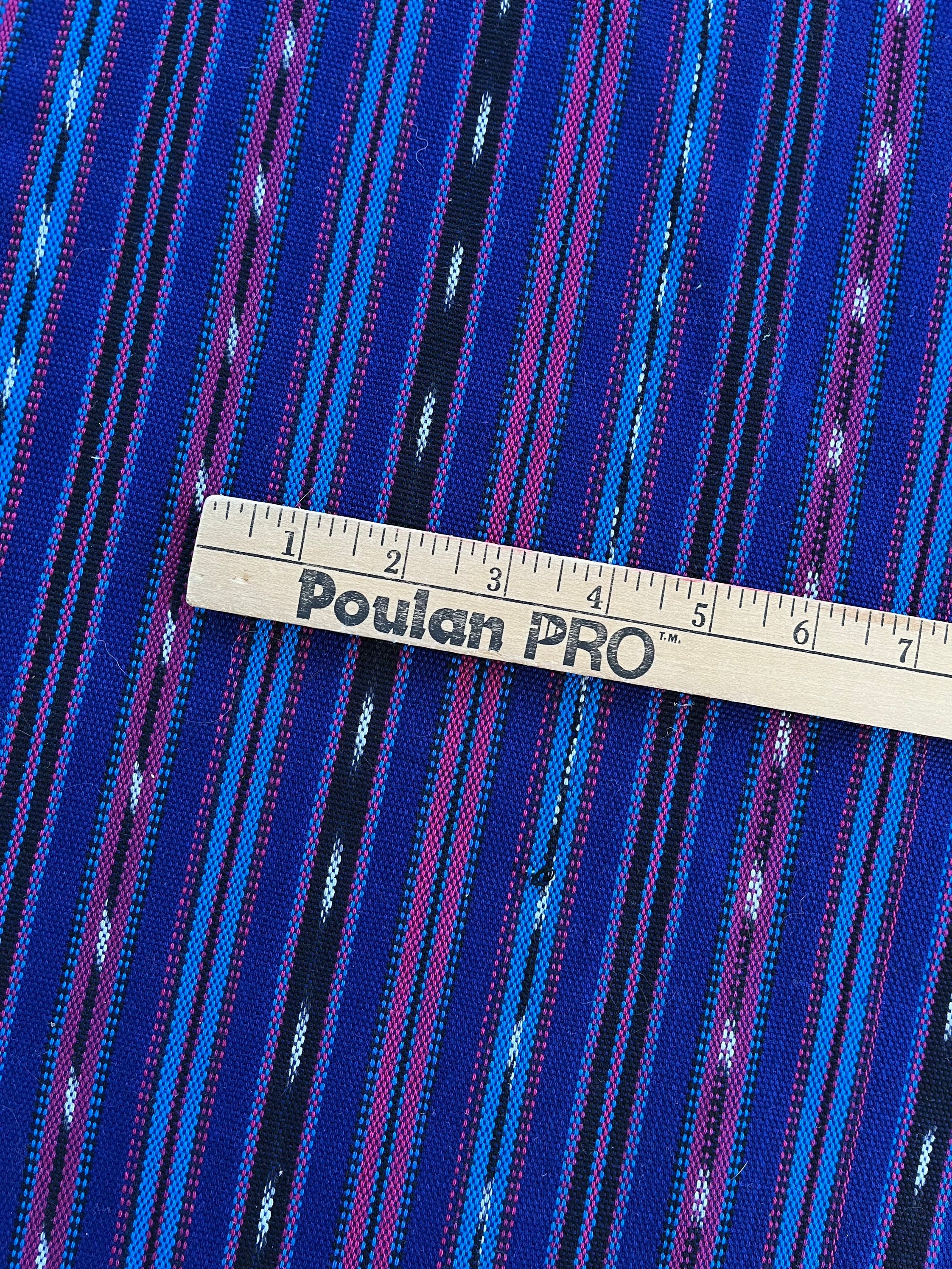 Guatemalan Ikat Fabric - Blue and Purple Accent Stripes - Etsy
