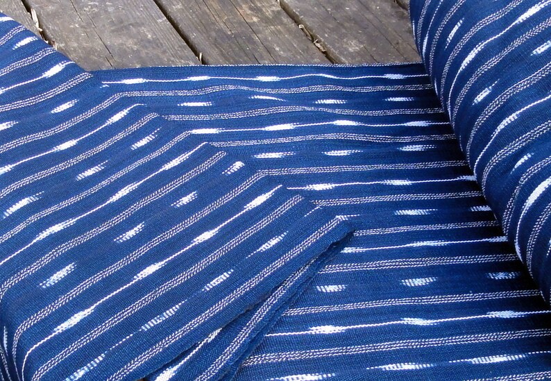 Guatemalan Ikat Fabric - Indigo and White - Etsy