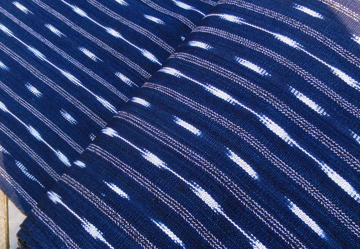 Guatemalan Ikat Fabric - Indigo and White - Etsy