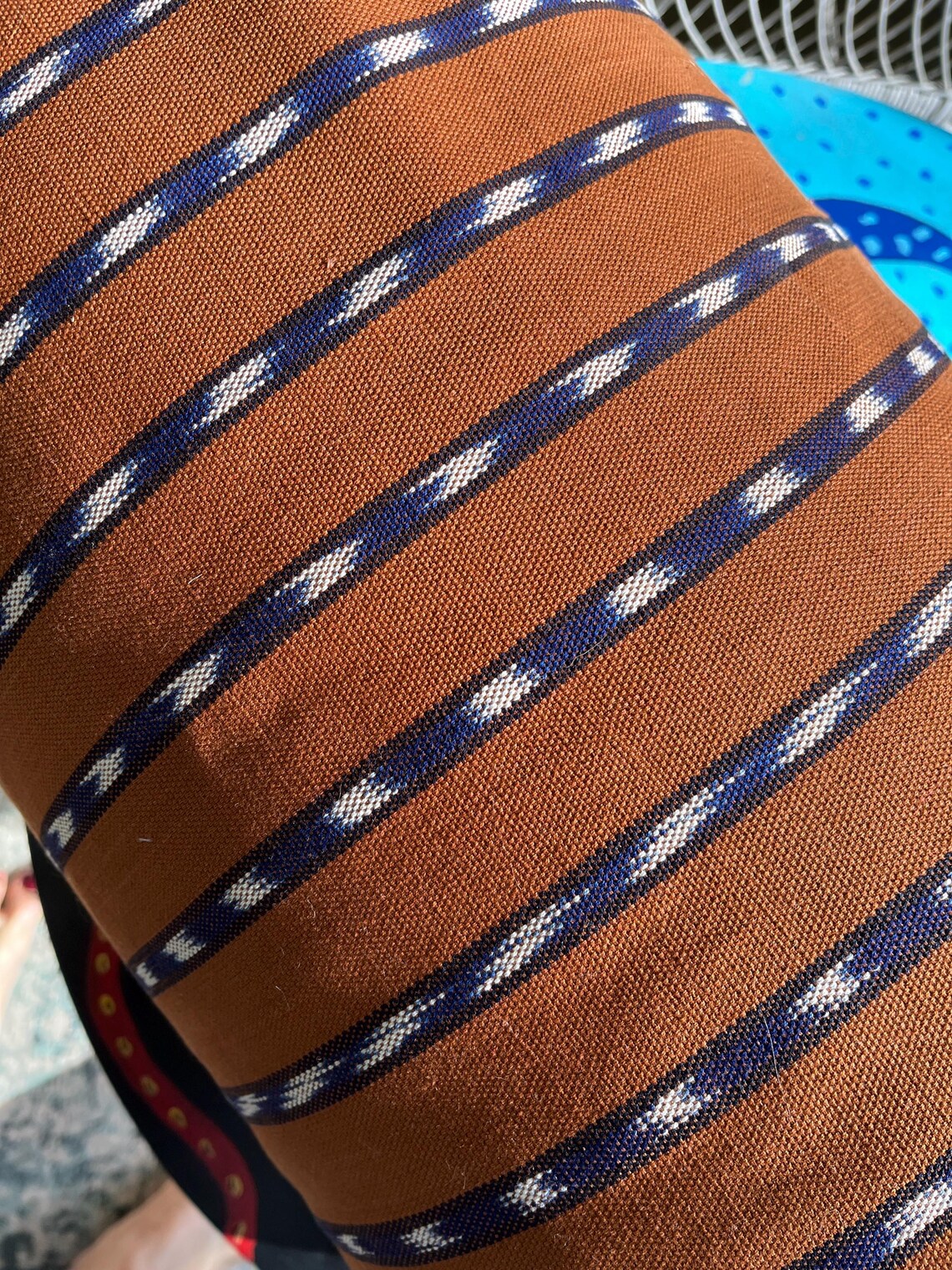 Guatemalan Ikat Fabric - Cafe and Indigo Blue Stripes - Etsy
