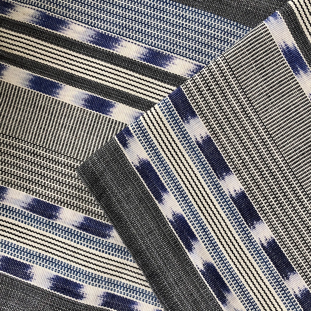 Guatemalan Ikat Fabric indigo and Gray - Etsy