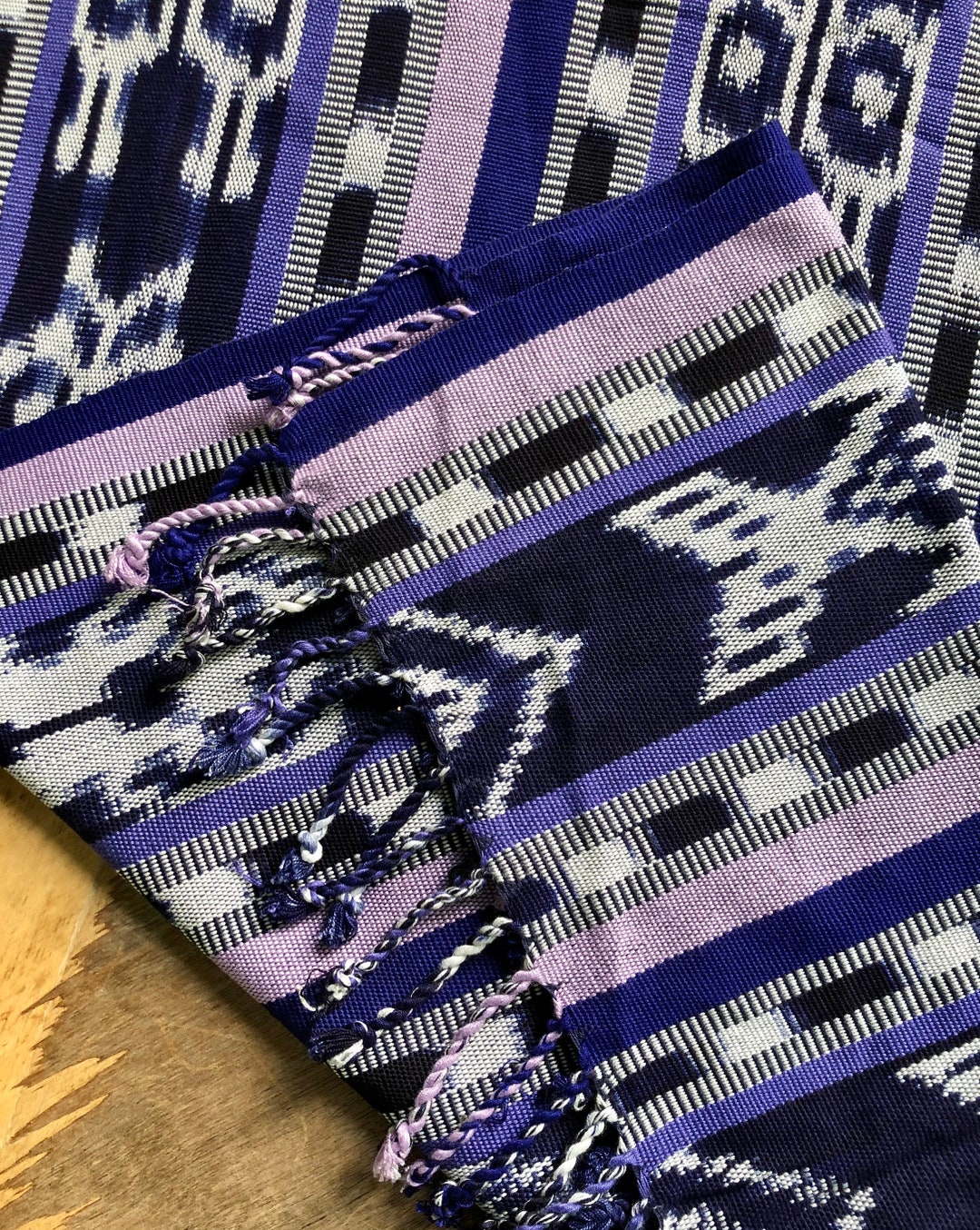 Guatemalan Textile - Fish, Corn, and Ducks Rebozo With Natural Dyes ...
