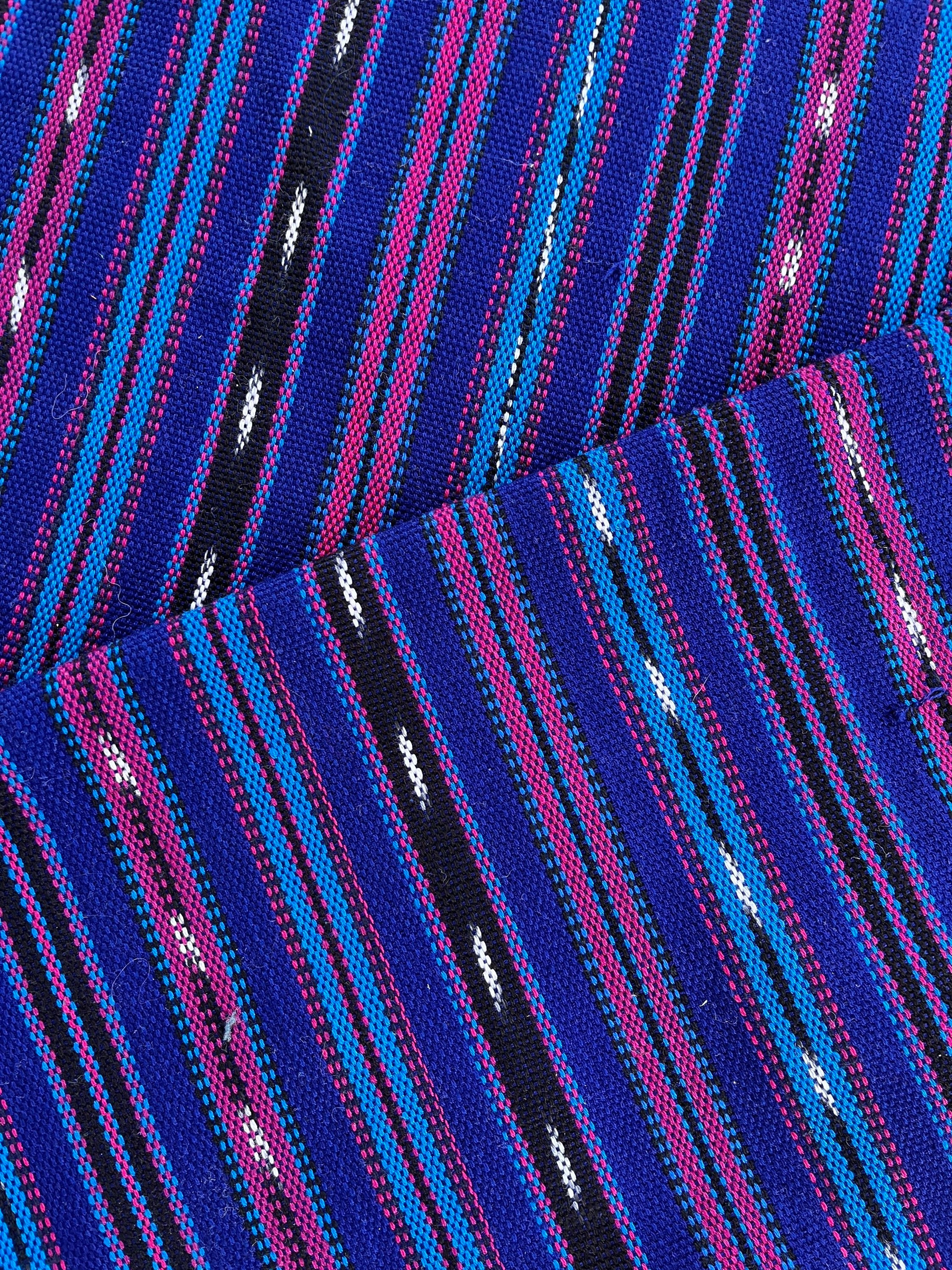 Guatemalan Ikat Fabric - Blue and Purple Accent Stripes - Etsy