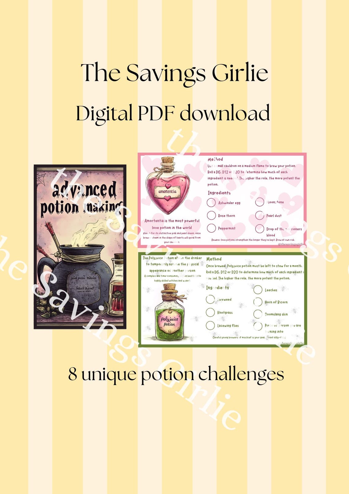 Advanced Potion Making HP Savings Challenge - Etsy