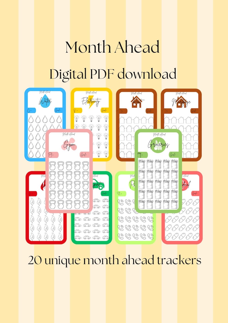 20 Month Ahead Savings Trackers – Printable Digital A6 Challenges - Etsy