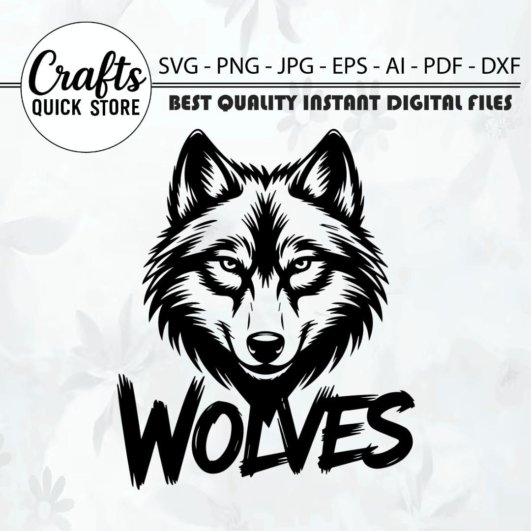 Wolves SVG Png Pdf Dxf Eps | School Mascot Patch Design | Digital ...