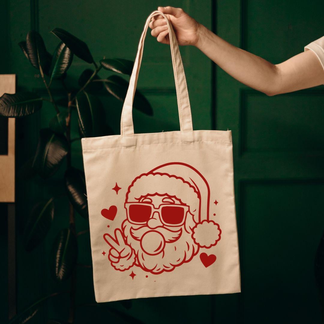 Santa Bubble Gum Svg Png, Cute Retro Santa Claus, Santa Blowing Bubble ...