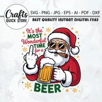 It’s the Most Wonderful Time for a Beer PNG, Funny Christmas Santa PNG ...