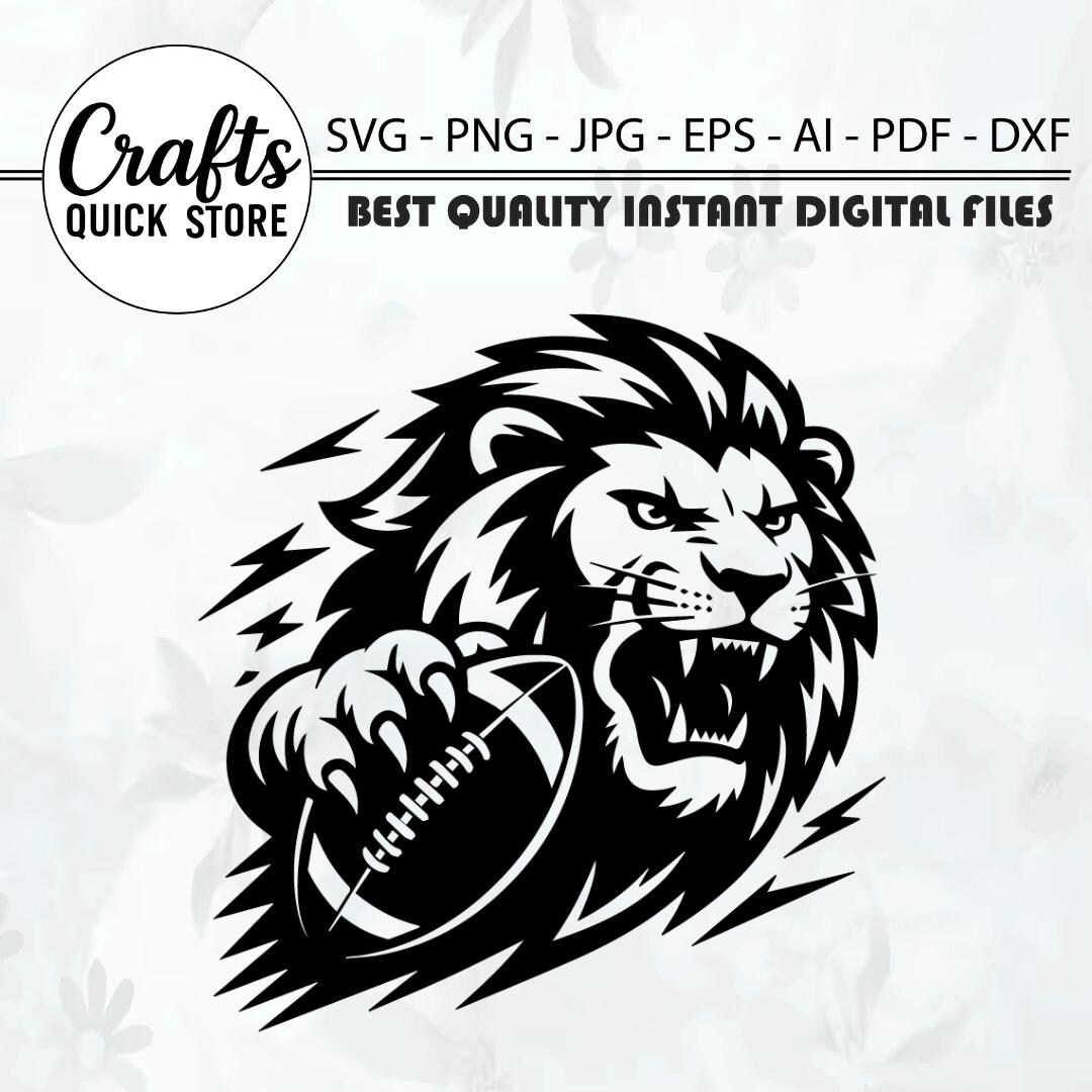 Lions Football Svg, Lion Football Png, Lions Svg, Lion Png, Lions ...