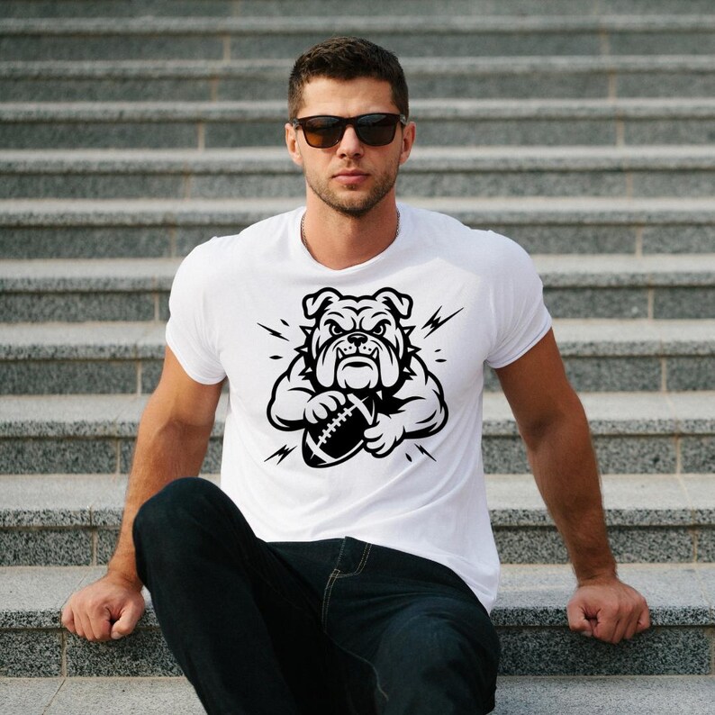 Bulldog Football PNG, Fierce Bulldog Spirit Shirt Design, Bulldog ...