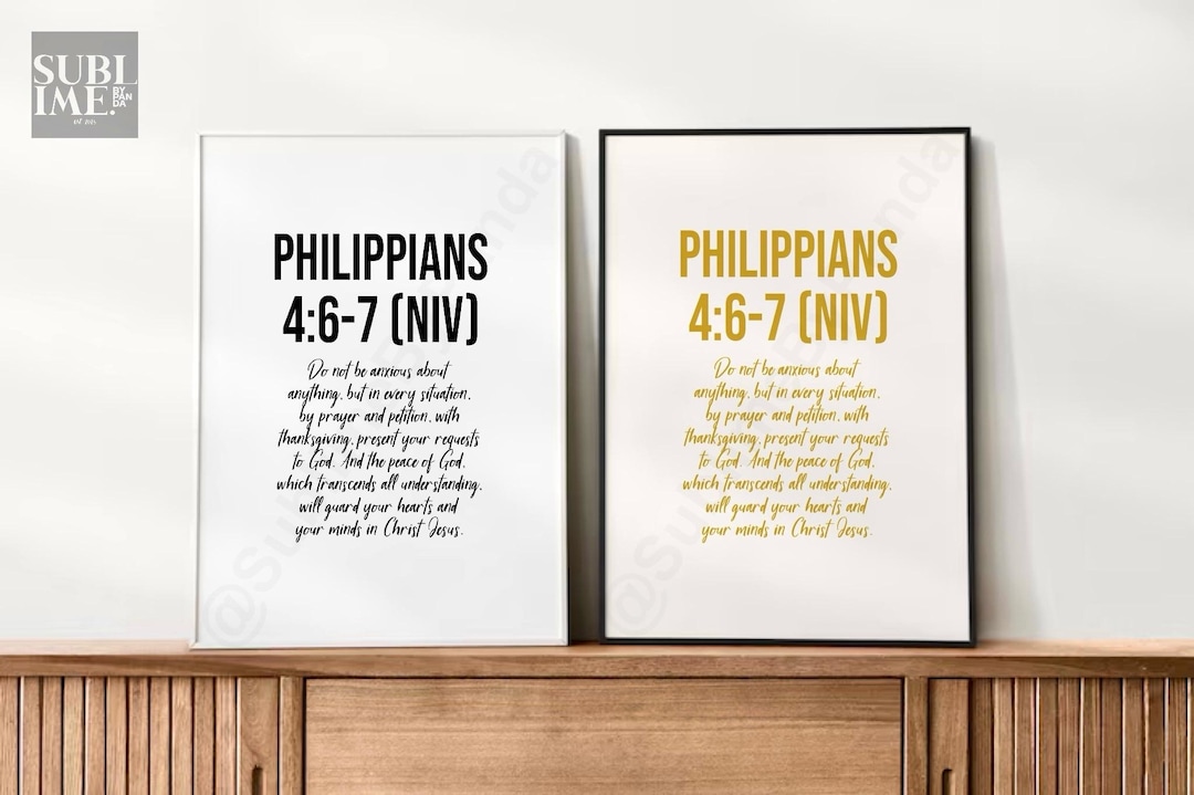 Philippians 4:6-7 Printable Wall Art, Christian Bible Verse Decor ...
