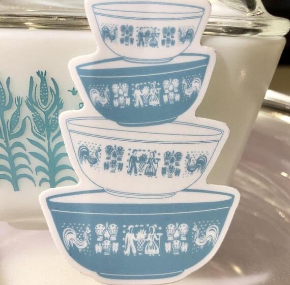 Pyrex Stack Theme Set 4 Stickers 3 Inch Sticker Hi Quality - Etsy