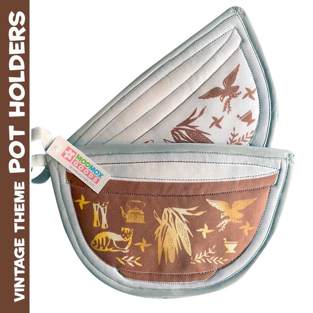 Pyrex Early American Bowl Potholders Bowl Shaped Pot Holders Set of 2 ...