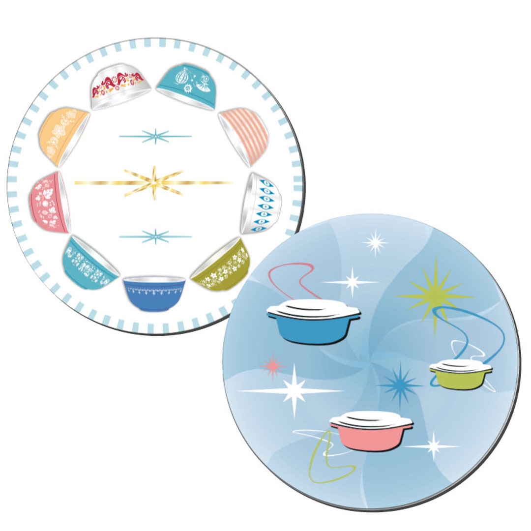 Coasters Vintage Pyrex Theme Beer Coaster Choose 4 or 8 Pack - 2 Fun ...