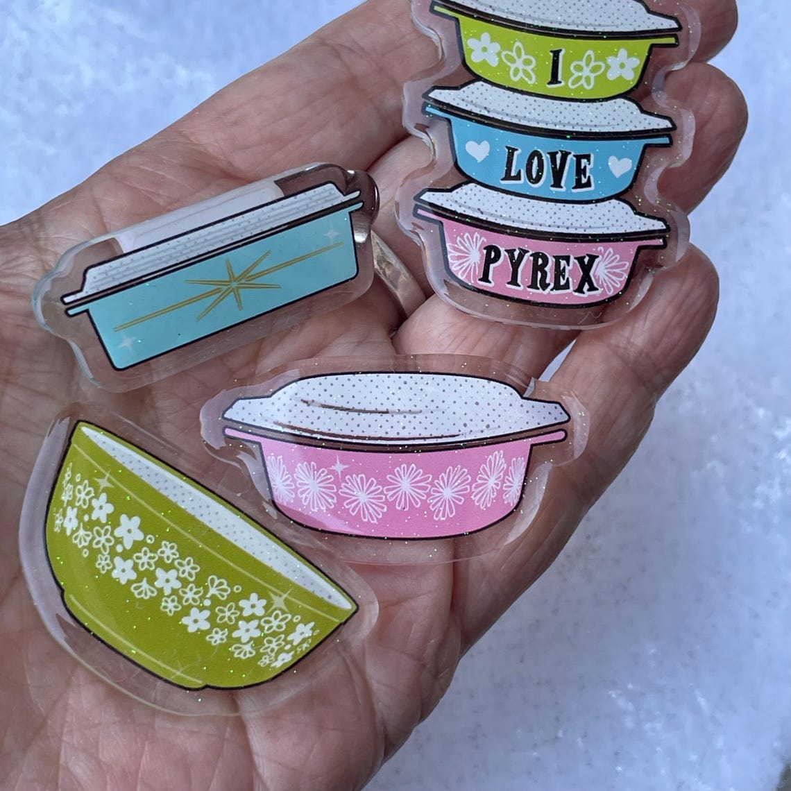 PIN I Love Pyrex Casseroles Theme Acrylic With Glitter - Etsy