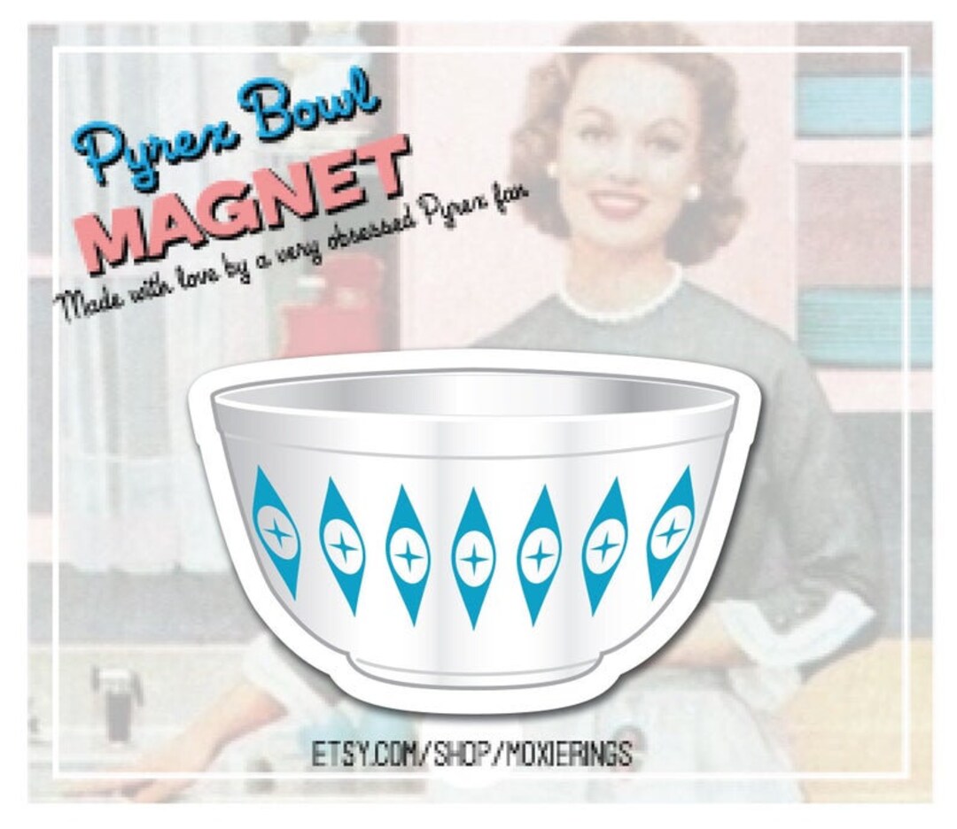 MAGNET Pyrex Turquoise Atomic Eyes Bowl 2.5in Wide - Etsy