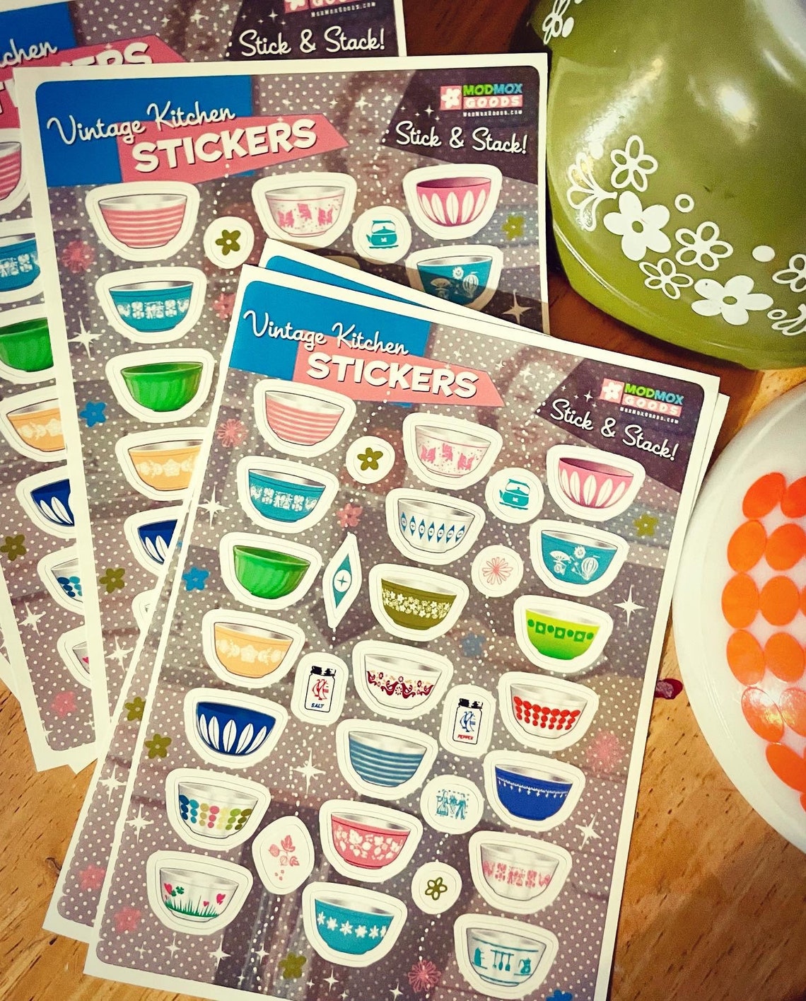 Sticker Sheet Vintage Kitchen 5x7 sticker Sheet 30 - Etsy