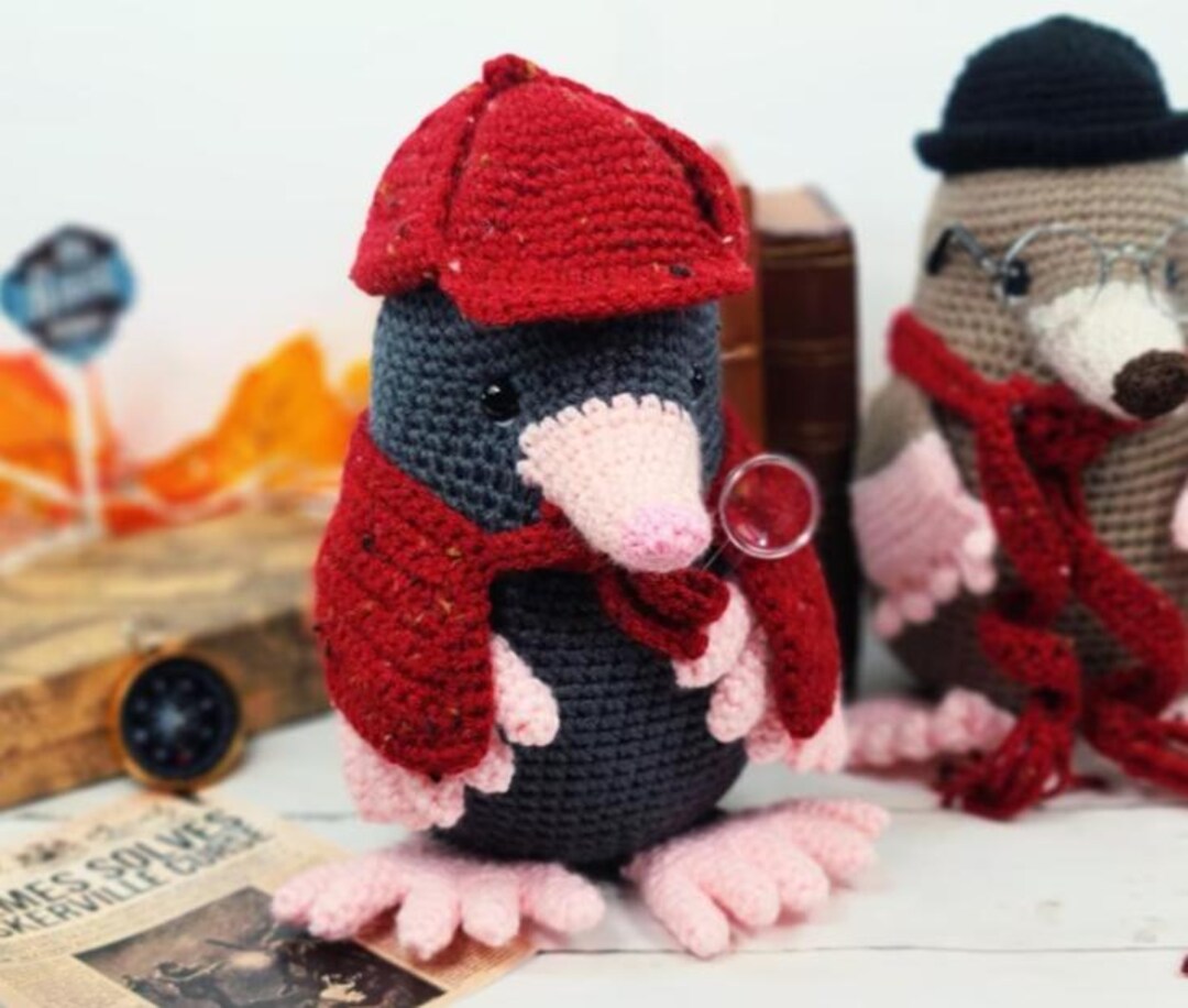 Detective Mole Crochet Pattern PDF – Amigurumi Sherlock Holmes-inspired Mole Toy – Cute Animal ...
