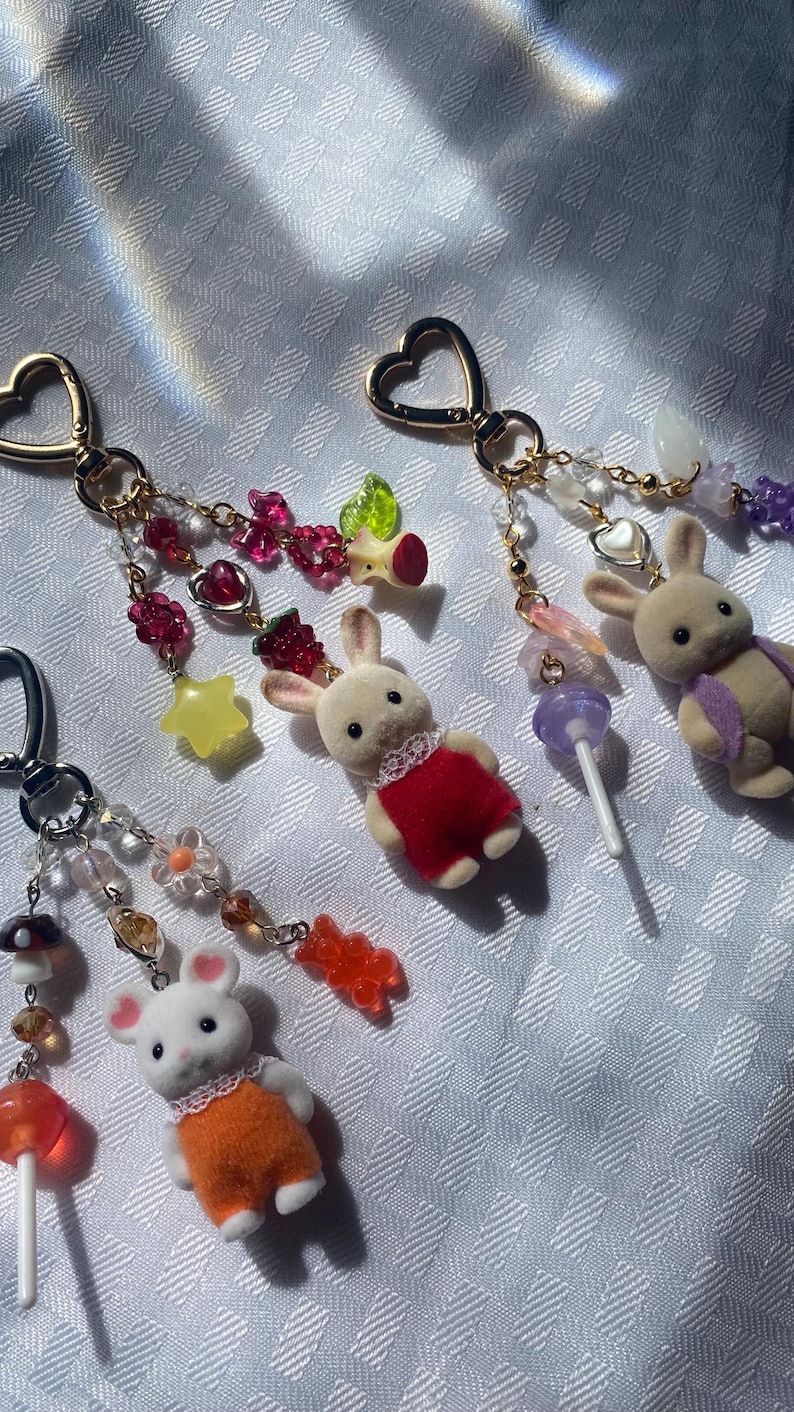 Handmade Calico Critter Keychains - Rabbits and Mouse Critters - Etsy