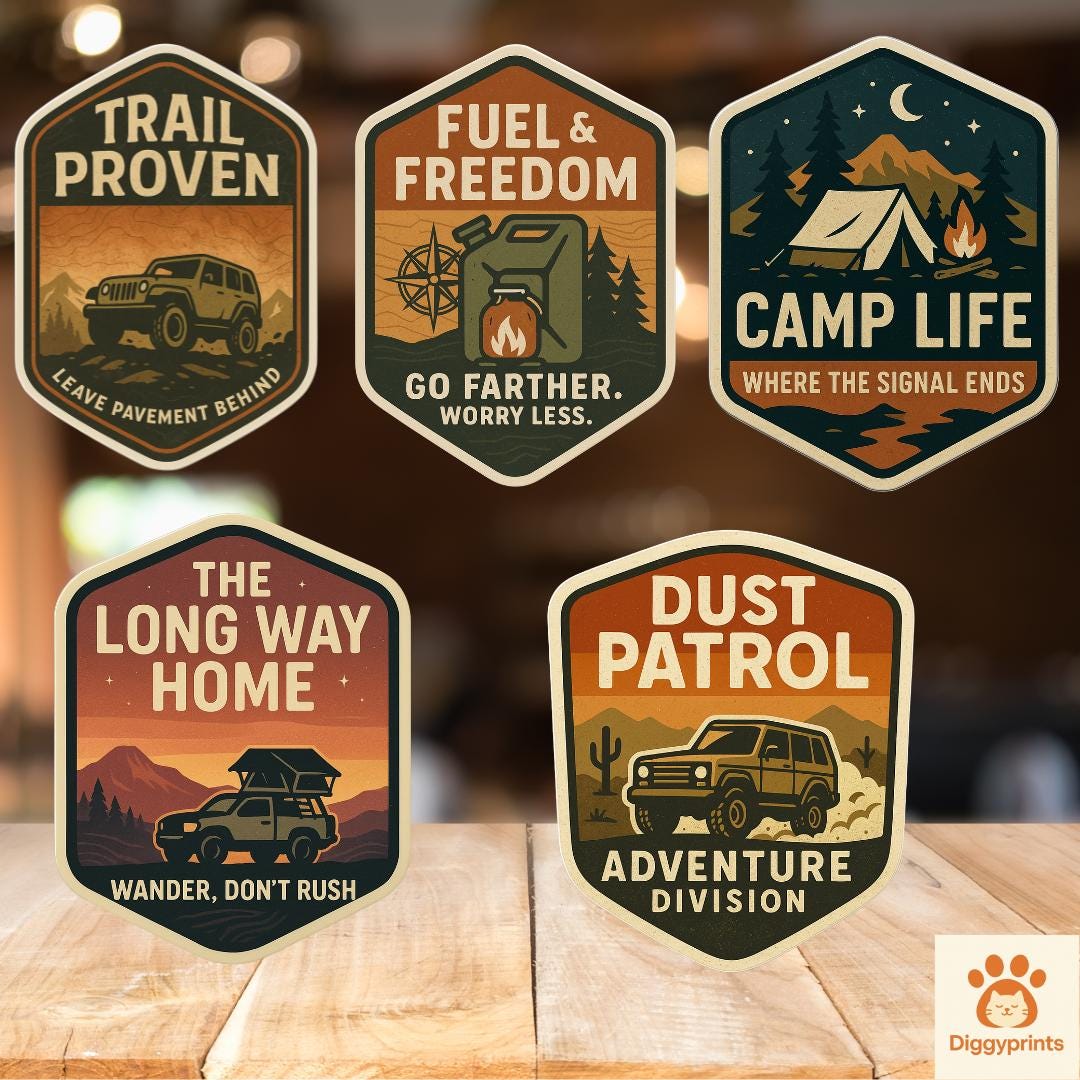 Overland Sticker Pack – Heritage Adventure Waterproof Vinyl Decals - Etsy
