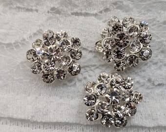 Rhinestone Flower Buttons - Etsy