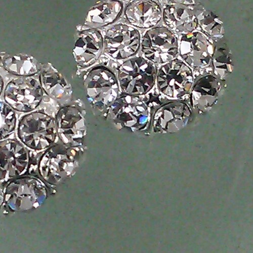 5 Flat Back Rhinestone and Pearl Button 17 Mm AL-153 | Etsy