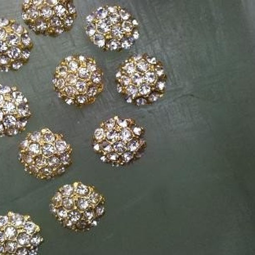 5 Flat Back Rhinestone and Pearl Button 17 Mm AL-153 | Etsy