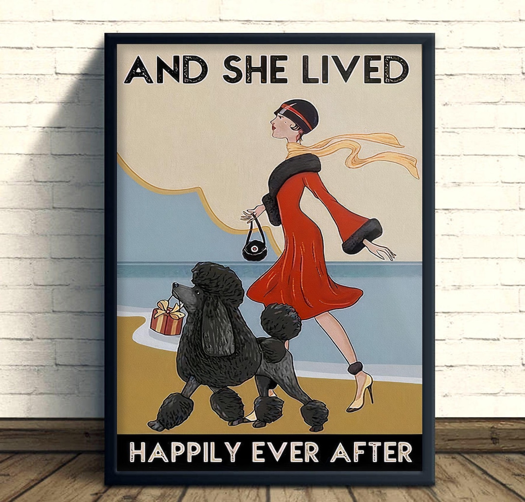 Art Deco Poodle Dog Print, Happily Ever After Wall Art, Vintage Flapper ...