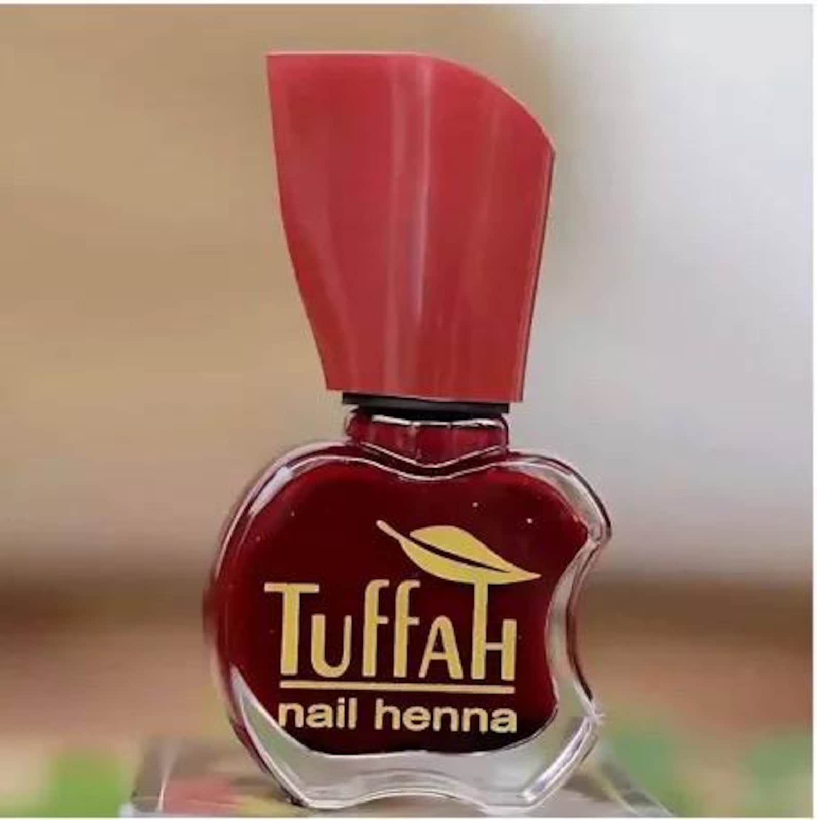 Tuffah Nail Henna Red Apple Shape - Peel off Halal Nail Polish, Fast ...