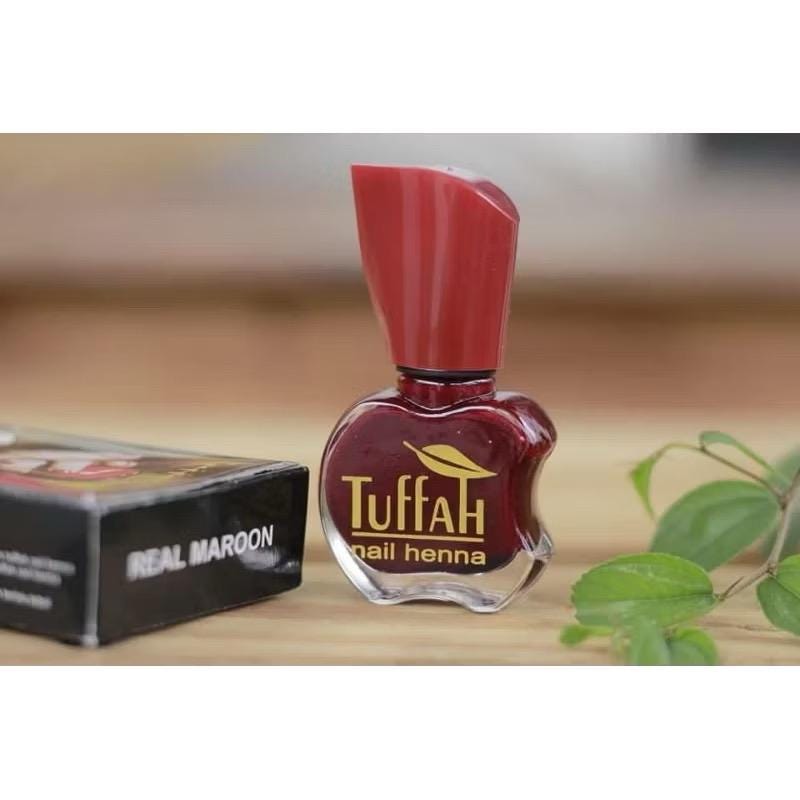 Tuffah Nail Henna Red Apple Shape - Peel off Halal Nail Polish, Fast ...