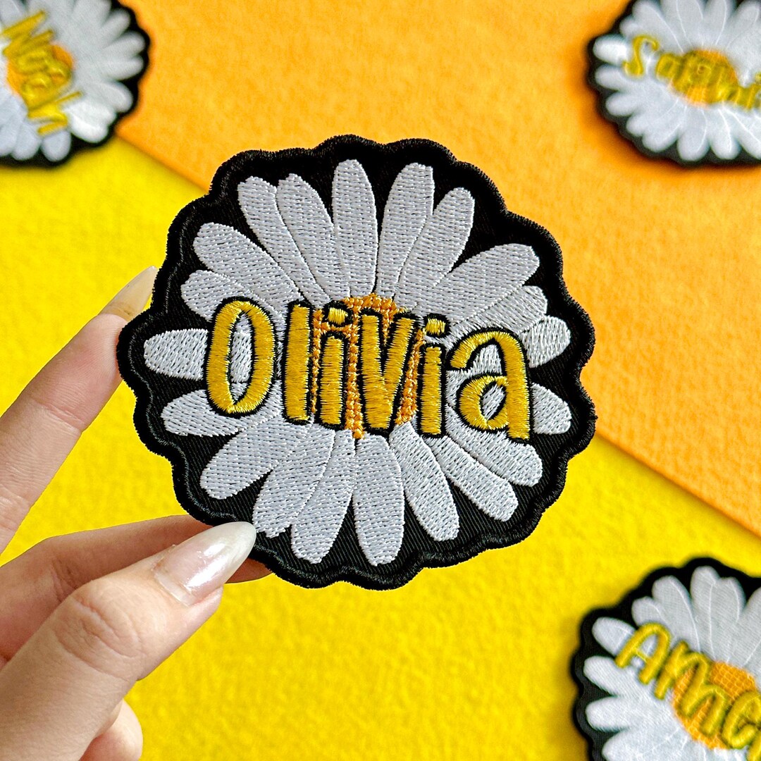 Personalized Daisy Patch, Custom Embroidered Name Iron on Applique - Etsy