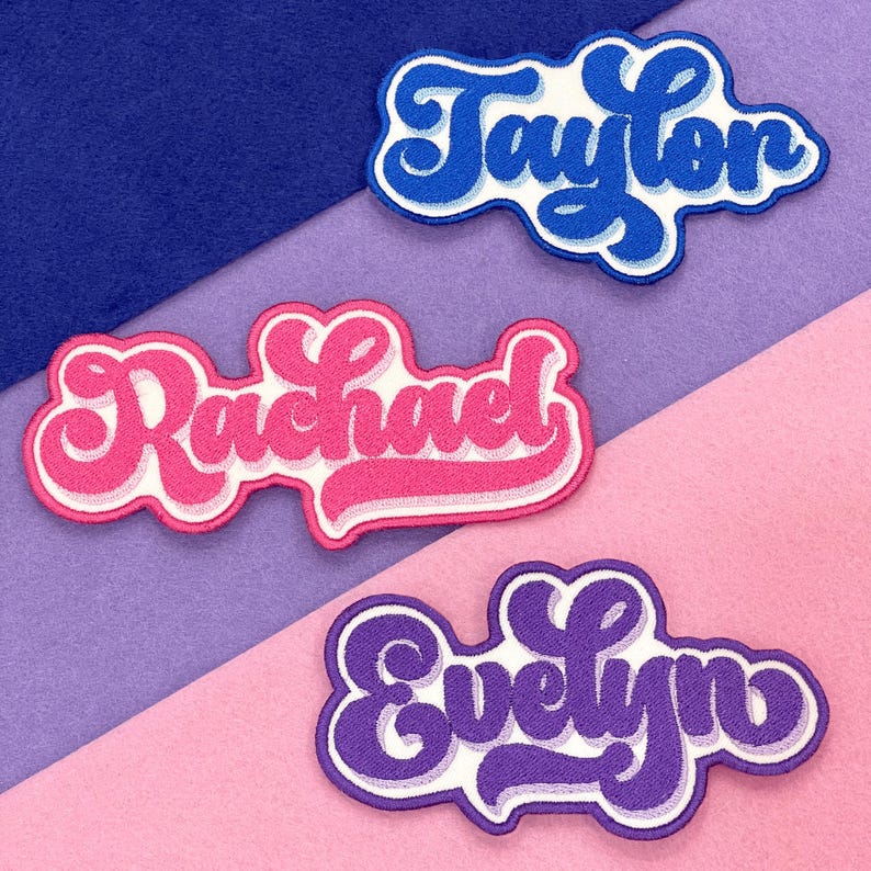 Custom Embroidered Name Patch: Iron-on or Sew-on Retro Badge - Etsy