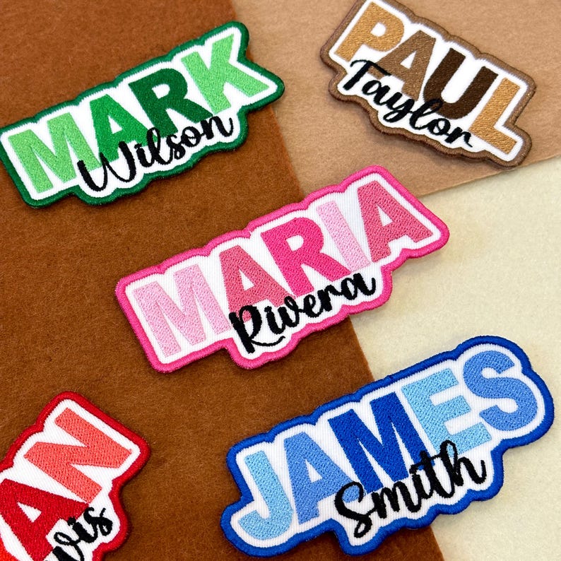 Custom Embroidered Name Patch: Iron-on or Sew-on, Personalized Uniforms ...